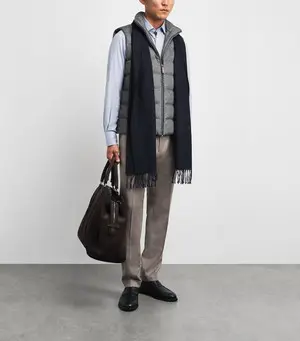 Herno Silk-cashmere Down Quilted Gilet - Grey