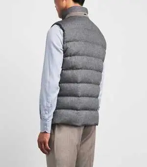 Herno Silk-cashmere Down Quilted Gilet - Grey