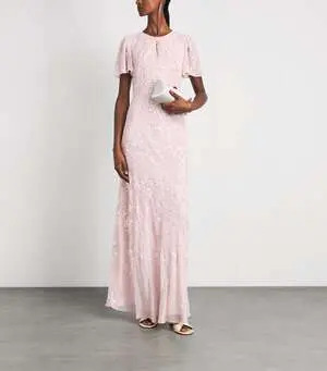 NEEDLE & THREAD Georgette Freya Gown - Pink