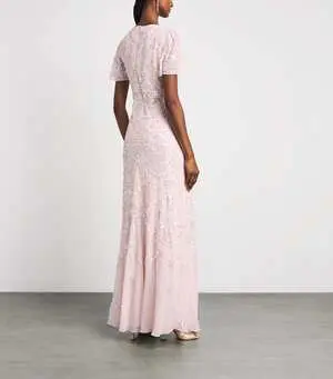 NEEDLE & THREAD Georgette Freya Gown - Pink