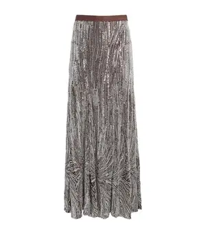 Rabanne Sequin-embellished Maxi Skirt - Brown