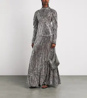 Rabanne Sequin-embellished High-neck Top