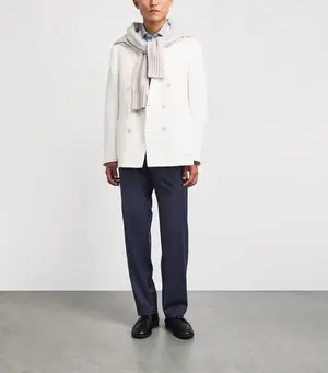 Canali Stretch-wool Drawstring Straight Trousers