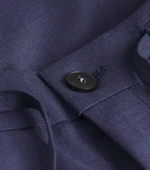 Canali Stretch-wool Drawstring Straight Trousers