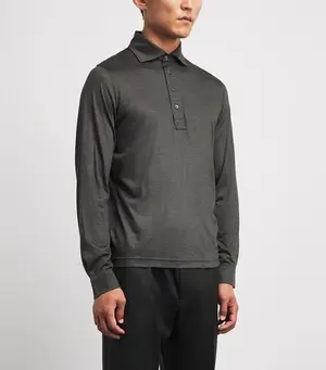 Marco Pescarolo Cashmere Long-sleeve Polo Shirt