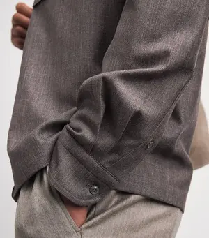 Paul & Shark Wool-silk-linen-blend Overshirt - Grey