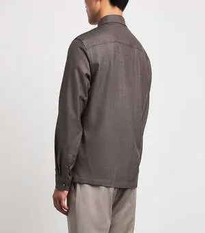 Paul & Shark Wool-silk-linen-blend Overshirt - Grey