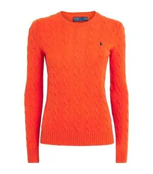 Polo Ralph Lauren Wool-cashmere Cable-knit Sweater - Orange