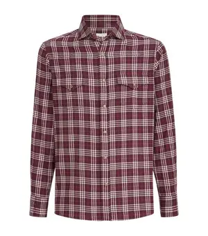 Brunello Cucinelli Flannel Check Western Shirt