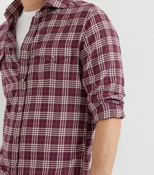 Brunello Cucinelli Flannel Check Western Shirt