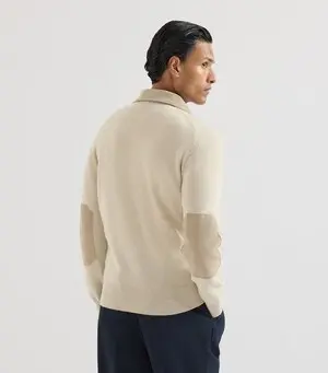 Brunello Cucinelli Cashmere Suede-collar Polo Sweater