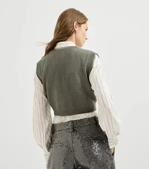 Brunello Cucinelli Cashmere Rib-knit Cropped Sweater Vest