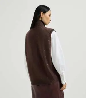 Brunello Cucinelli Cashmere-silk Embellished Sweater Vest