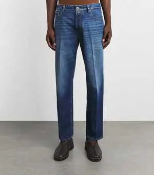 Jacob Cohen Suede-patch Alex Straight Jeans