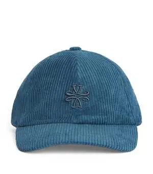 Jacob Cohen Cotton Corduroy Logo Baseball Cap - Blue