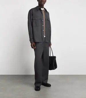 LE17SEPTEMBRE Wool-blend Drawstring Trousers - Grey