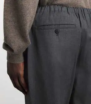 LE17SEPTEMBRE Wool-blend Drawstring Trousers - Grey