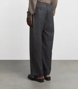 LE17SEPTEMBRE Wool-blend Drawstring Trousers - Grey