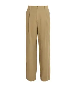 LE17SEPTEMBRE Cotton Twill Pleated Trousers