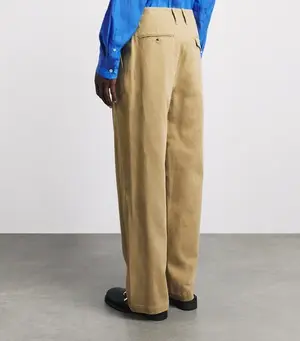 LE17SEPTEMBRE Cotton Twill Pleated Trousers