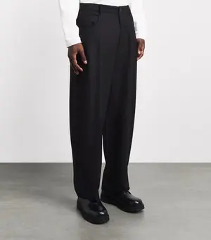 LE17SEPTEMBRE Wool Barrel-leg Trousers