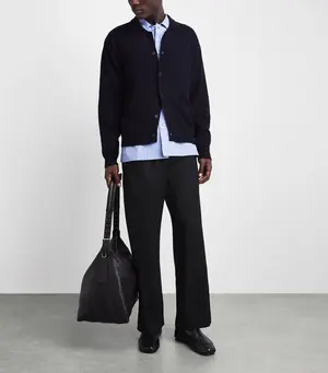 LE17SEPTEMBRE Wool-alpaca Collar Cardigan - Navy