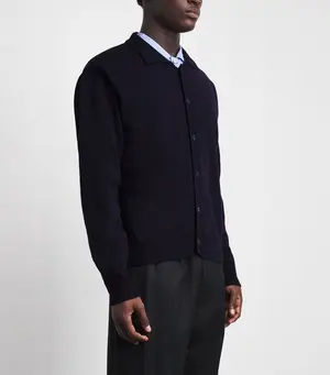 LE17SEPTEMBRE Wool-alpaca Collar Cardigan - Navy