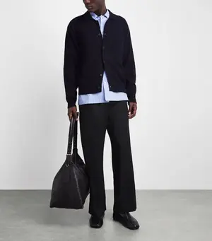 LE17SEPTEMBRE Wool-alpaca Collar Cardigan - Navy