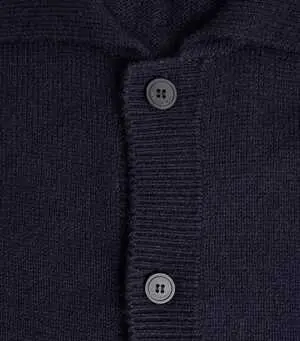 LE17SEPTEMBRE Wool-alpaca Collar Cardigan - Navy