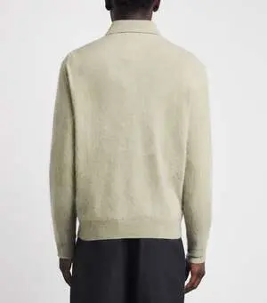 LE17SEPTEMBRE Wool-cashmere Brushed Polo Sweater - Green