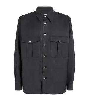 LE17SEPTEMBRE Wool-blend Two-pocket Overshirt - Grey