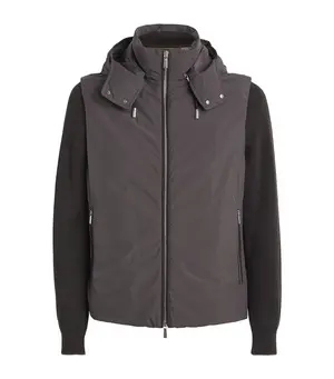 MOORER Down Evan Bomber Jacket - Brown