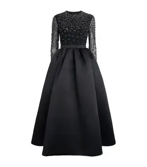 Huishan Zhang Embellished Eloise Midi Dress - Black
