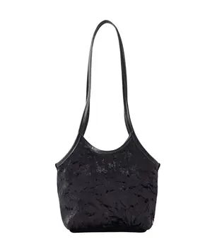 VALESQUE Cami Small Leather-trimmed Velvet Shoulder Bag