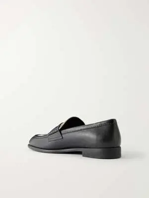 Burberry Opal Check-trimmed Leather Penny Loafer