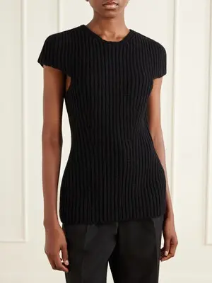 JIL SANDER Ribbed Wool Blouse
