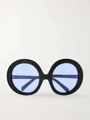 Celine Round-frame Acetate Sunglasses - Black