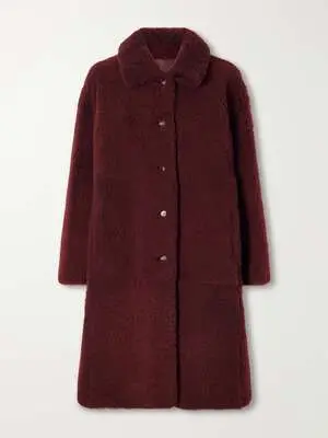 Veronica De Piante Romy Shearling Coat - Red