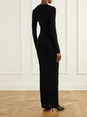 JEAN PAUL GAULTIER Logo Embellished Mesh Maxi Dress
