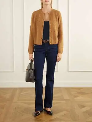 FRAME Cashmere Airy Teddy Wool And Cashmere-blend Cardigan