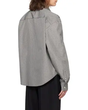 AMI Paris Poplin Striped Button-up Shirt