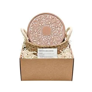 KORISSA Neutrals Bread Warmer & Wicker Basket Vintage Vine Round - Brown