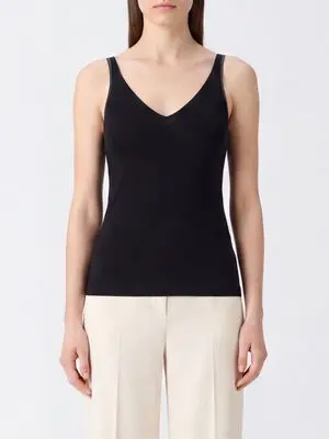 Brunello Cucinelli BRUNELLO CUCINELLI Slim Fit Stretch Cotton Camisole Top Black
