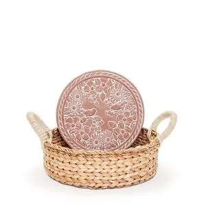 KORISSA Neutrals / Bread Warmer & Basket Garden Round - Brown