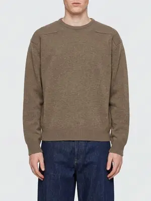 JIL SANDER Wool-blend Crewneck Jumper With Dropped Shoulders - Brown