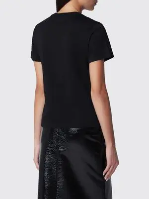 COURREGES Cotton Crewneck T-shirt With Contrasting Logo