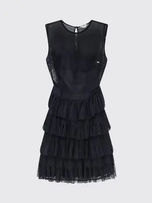 Elisabetta Franchi A-line Off-the-shoulder Lace And Tulle Mini Dress With Ruffles