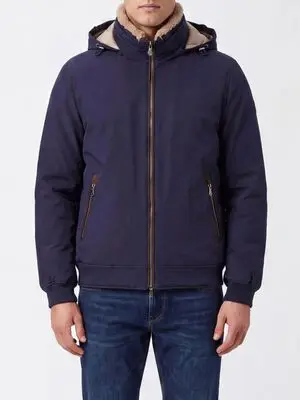 Brunello Cucinelli Stretch Nylon Down Jacket With Detachable Hood - Blue