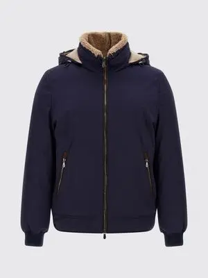 Brunello Cucinelli Stretch Nylon Down Jacket With Detachable Hood - Blue
