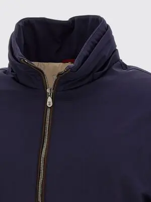 Brunello Cucinelli Stretch Nylon Down Jacket With Detachable Hood - Blue